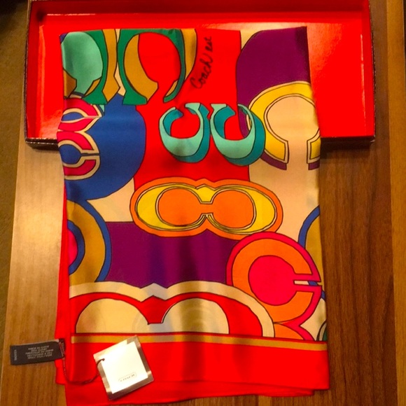Coach | Accessories | Nwt Coach Multicolor Scarf | Poshmark